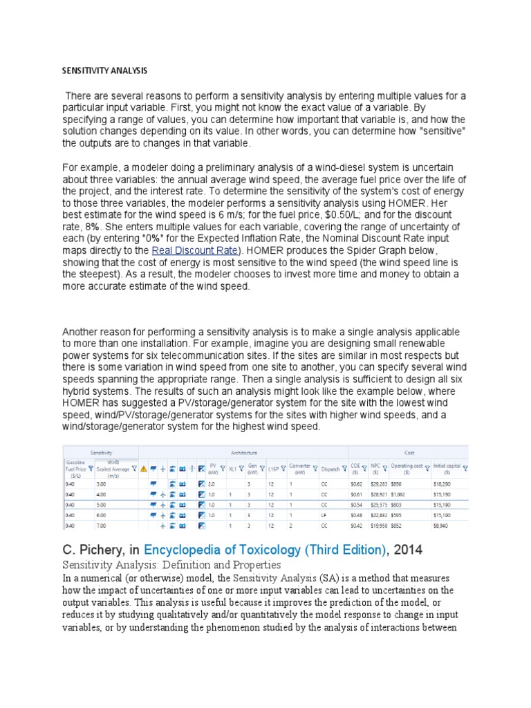 Sensitivity Analysis: C. Pichery, In, 2014 | Download Free PDF ...