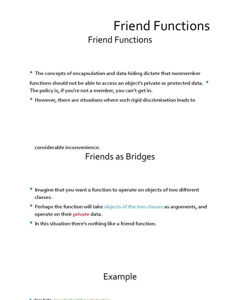 Friend Functions 1 2021 Pdf Class Computer Programming Subroutine 1297