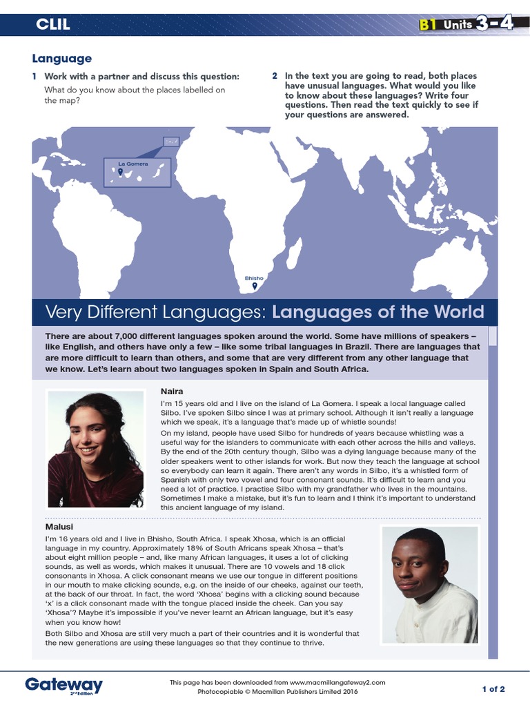 B1 UNITS 3 and 4 CLIL | PDF | Linguistics | Human Communication