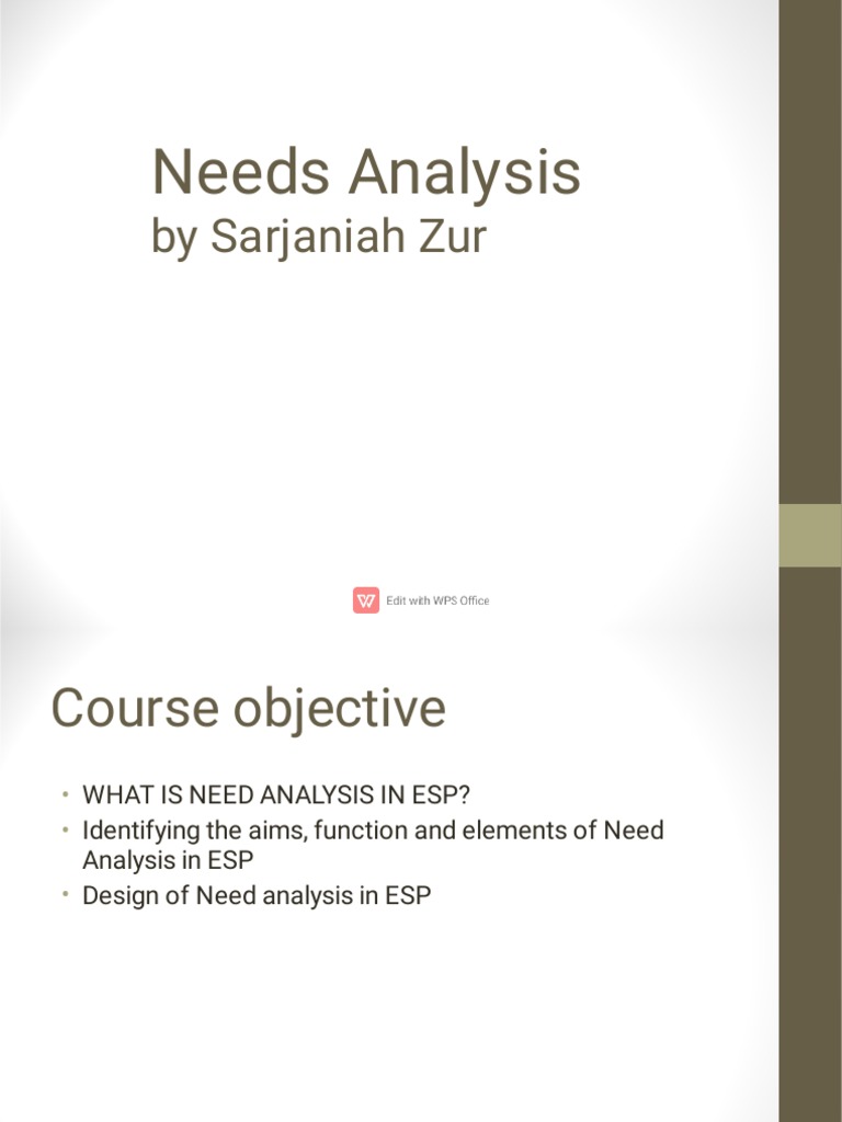 Need Analysis | PDF | Needs Assessment | Questionnaire