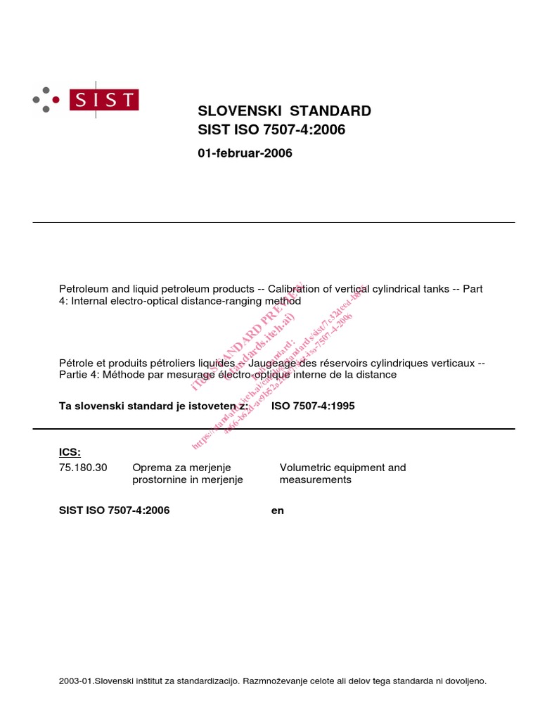 Sist Iso 7507 4 2006 | PDF | International Organization For ...