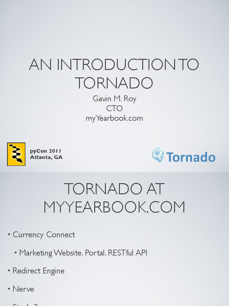 An Introduction To Tornado | PDF | Java Script | World Wide Web