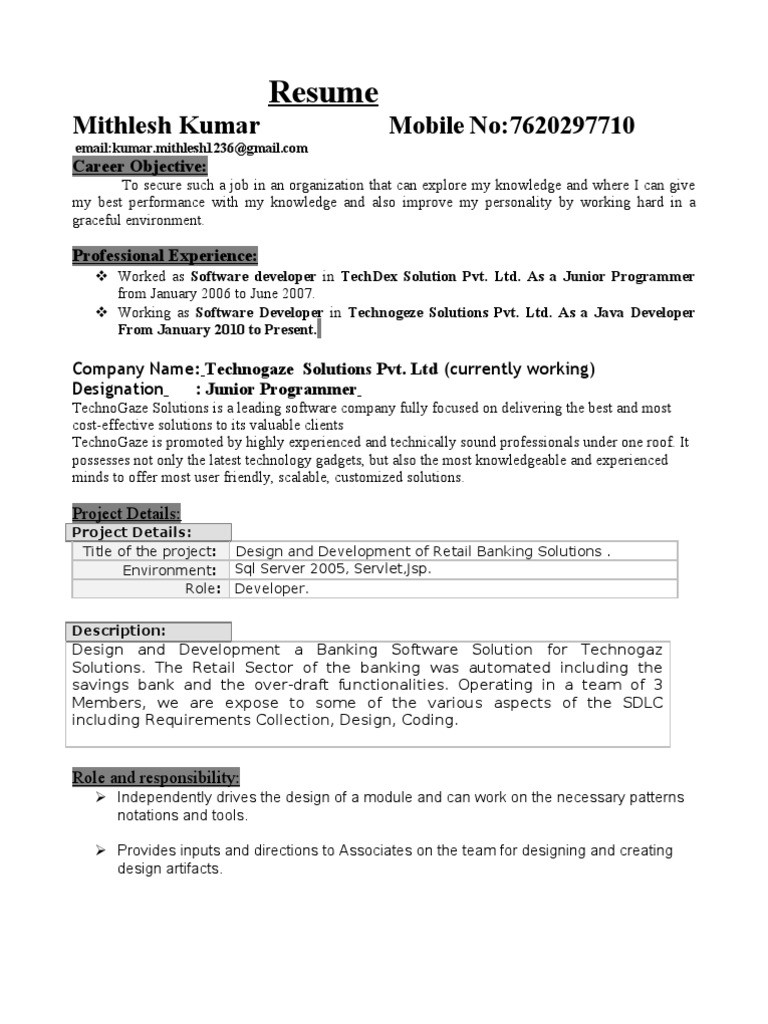 Mithlesh Kumar .Net New Resume | PDF | Programmer | Java Server Pages