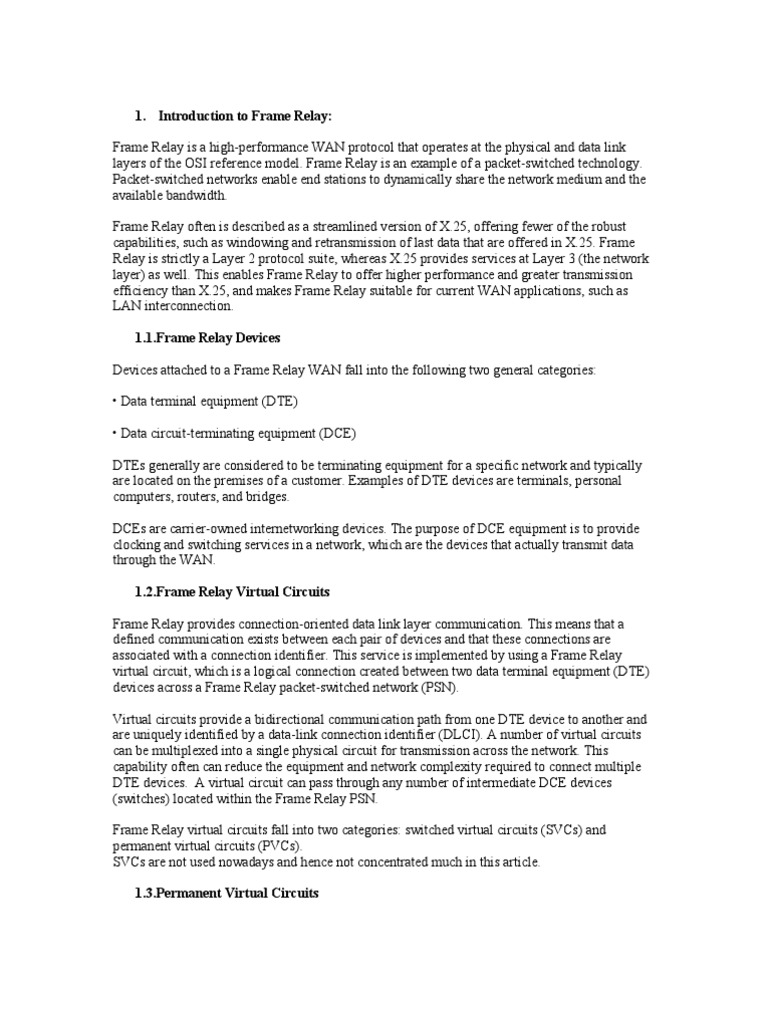 Introduction To Frame Relay Pdf Asynchronous Transfer Mode Packet Switching