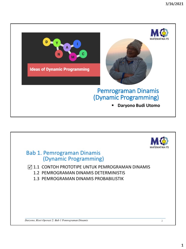 Contoh Pemrograman Dinamis dan Solusi | PDF