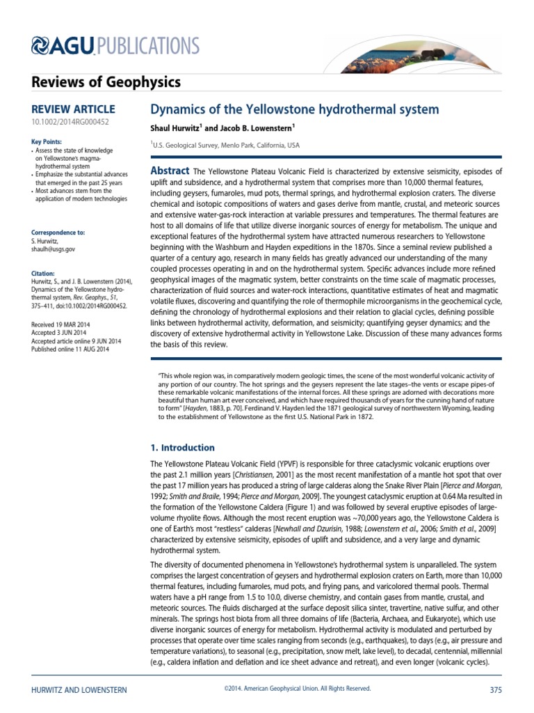 Publications: Reviews of Geophysics | PDF | Volcano | Applied And ...