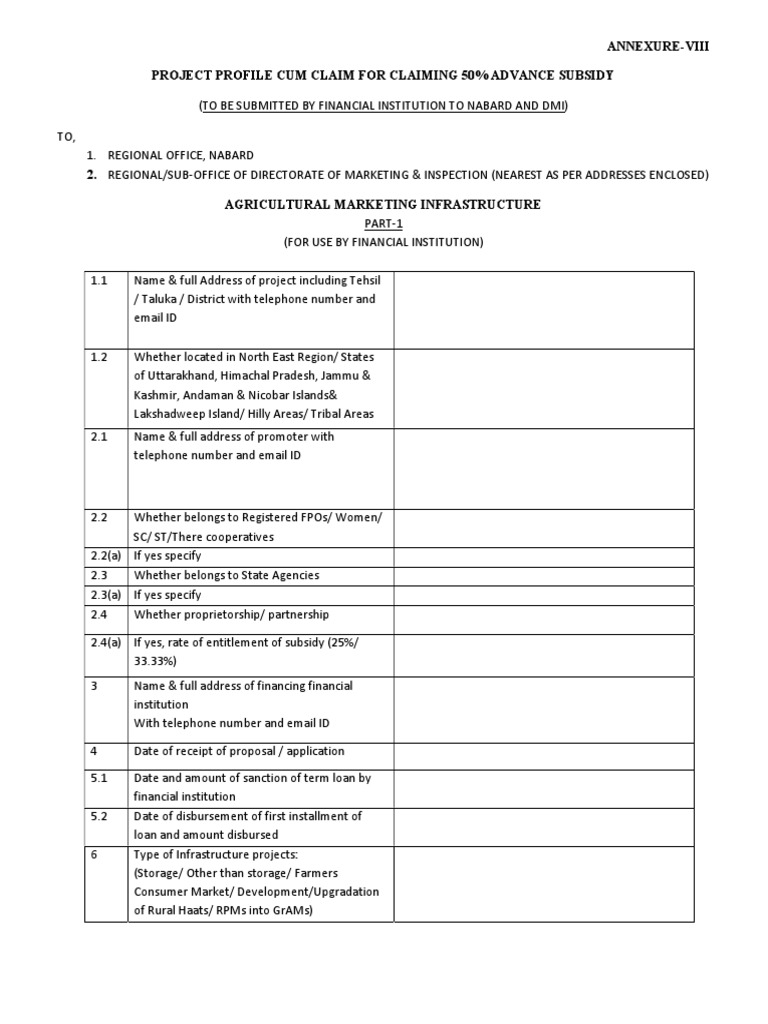 Advance Subsidy Claim | PDF | Loans | Subsidy