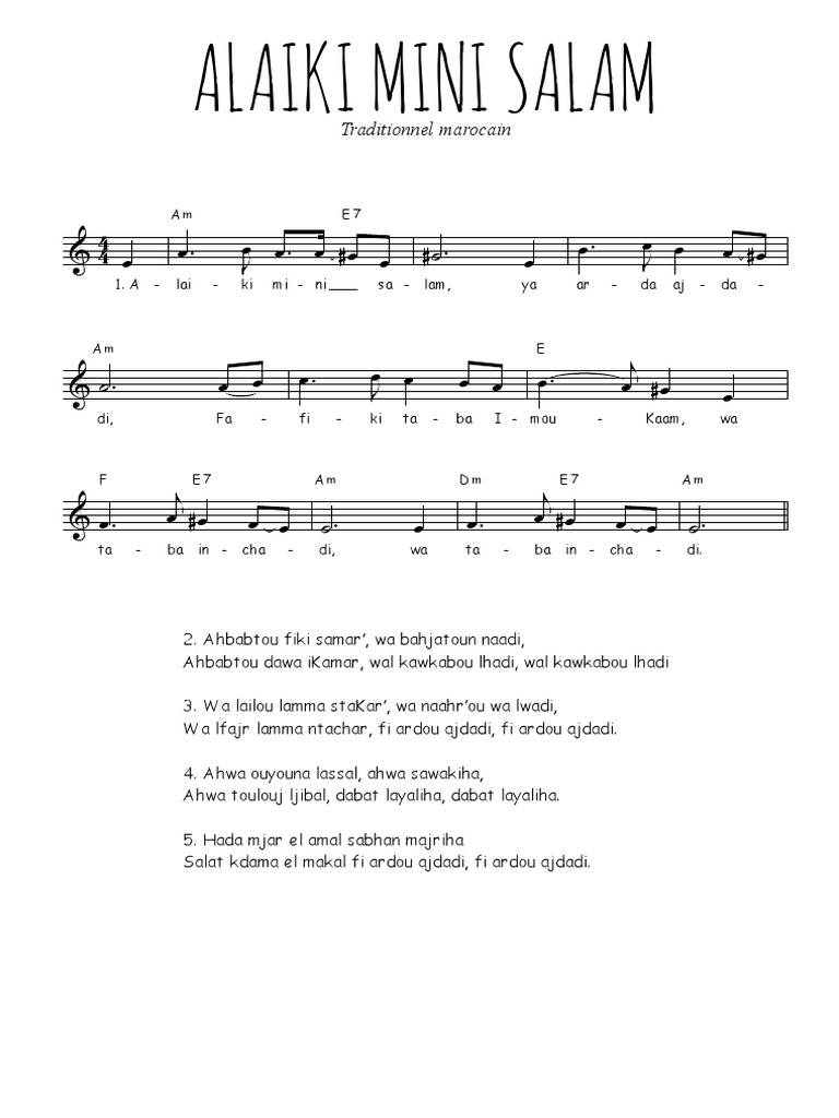 Traditionnel - Alaiki Mini Salam | PDF