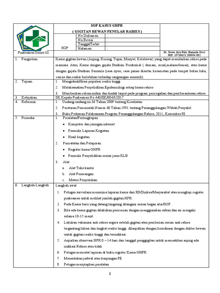 Prosedur Penanganan Kasus GHPR | PDF