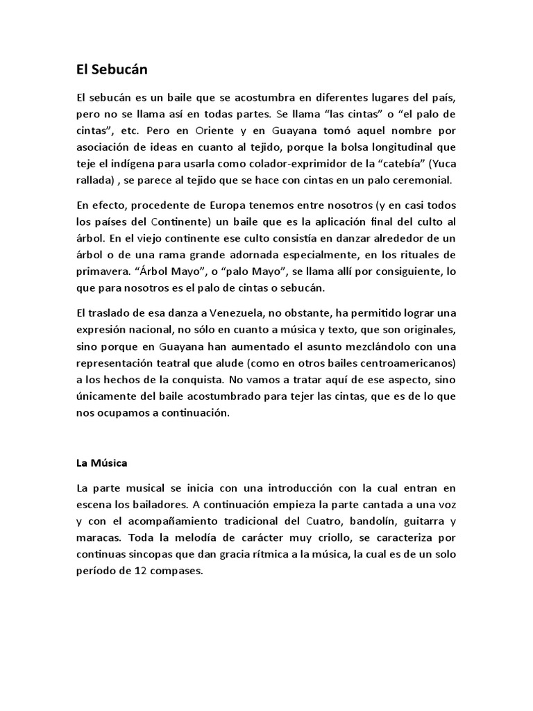 El Sebucán: Baile Tradicional Venezolano | PDF