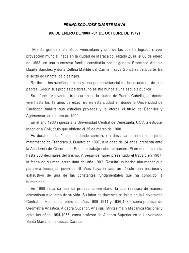 FRANCISCO J Duarte | PDF | Venezuela | Enseñanza de matemática