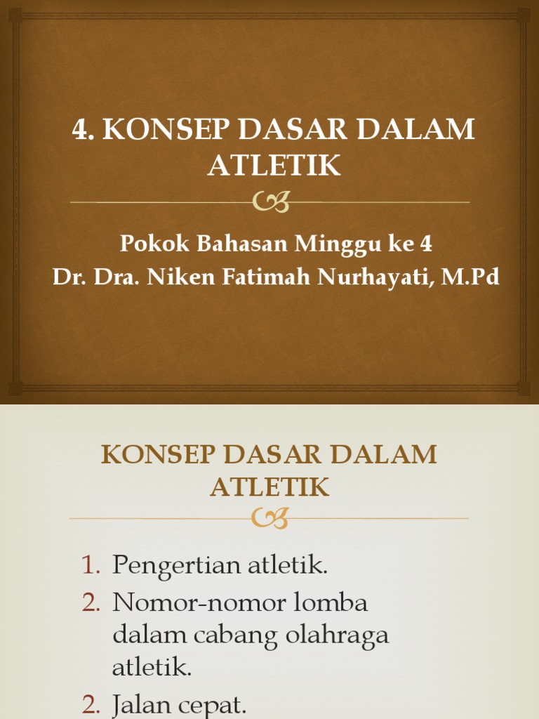 Konsep Dasar Dalam Atletik | PDF
