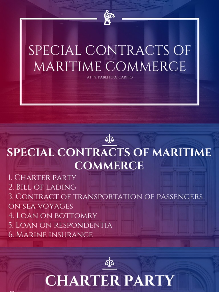 Week 13 Special Contracts of Maritime Commerce | PDF | Civil Law (Legal ...
