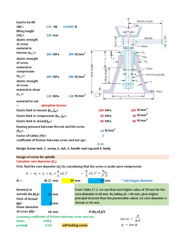 Screw Jack - Steps - Sample-1 | PDF | Screw | Nut (Hardware)