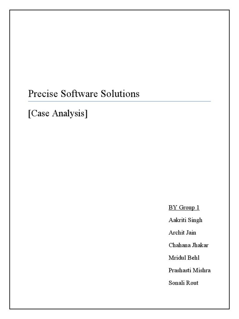 Precise Software Solutions: (Case Analysis) | PDF | Sales | Databases