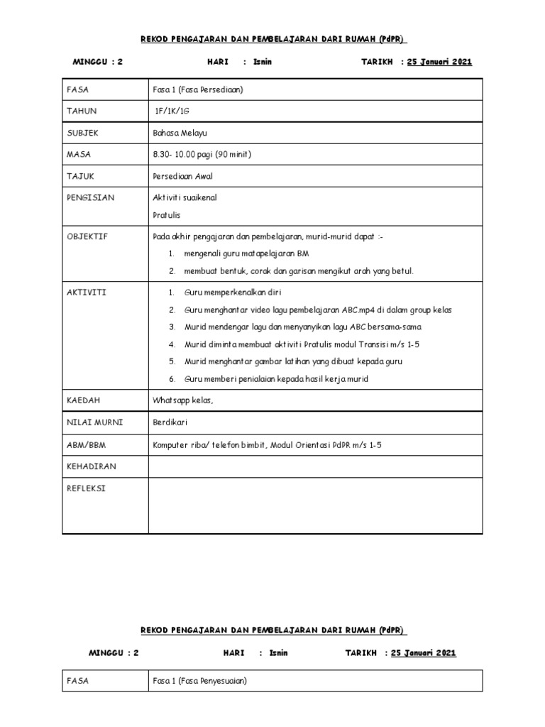 RPH PDPR Minggu2 | PDF