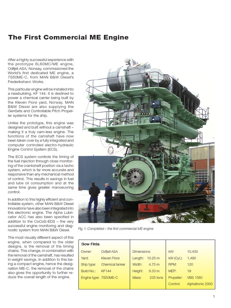 Fig. 1: Completed - The First Commercial ME Engine | PDF | Engines ...