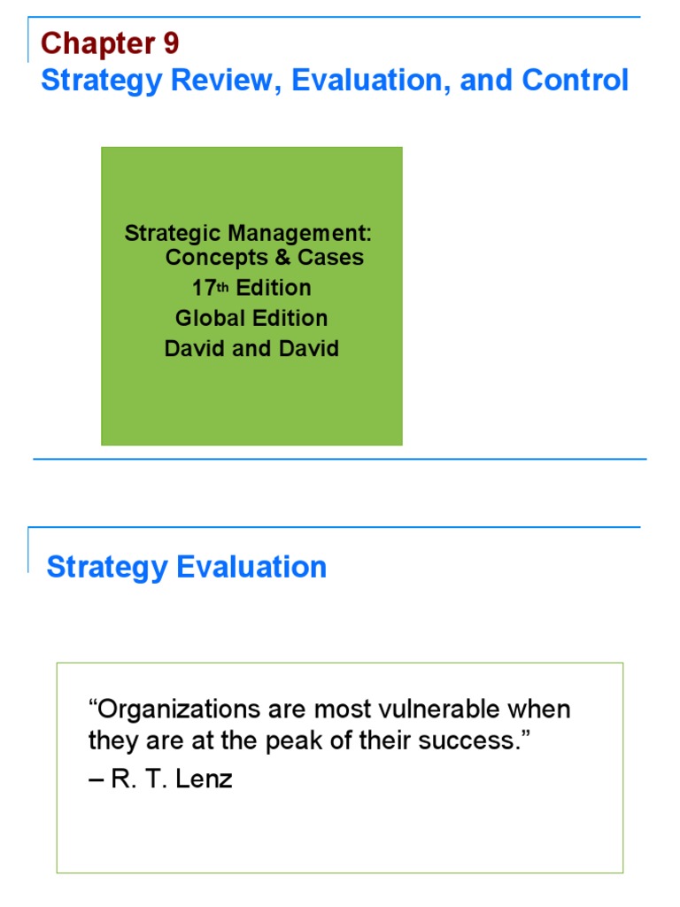 09 - Strategy Review, Evaluation and Control | PDF | Evaluation | Top ...