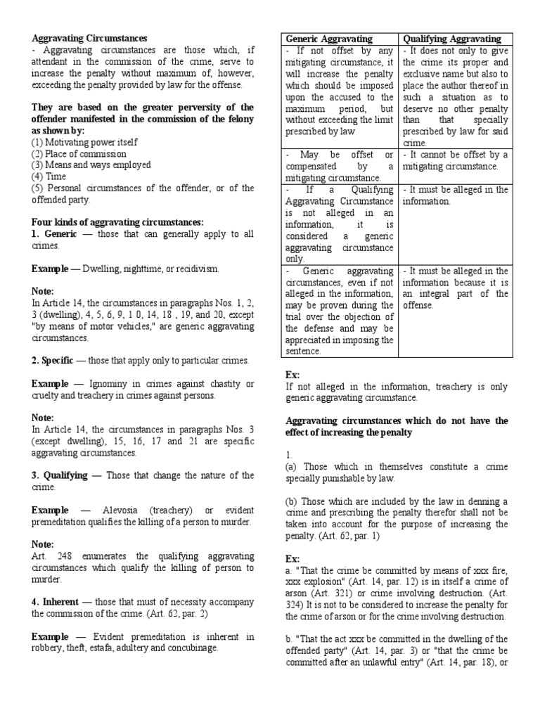 Aggravating Circumstances | PDF | Robbery | Murder