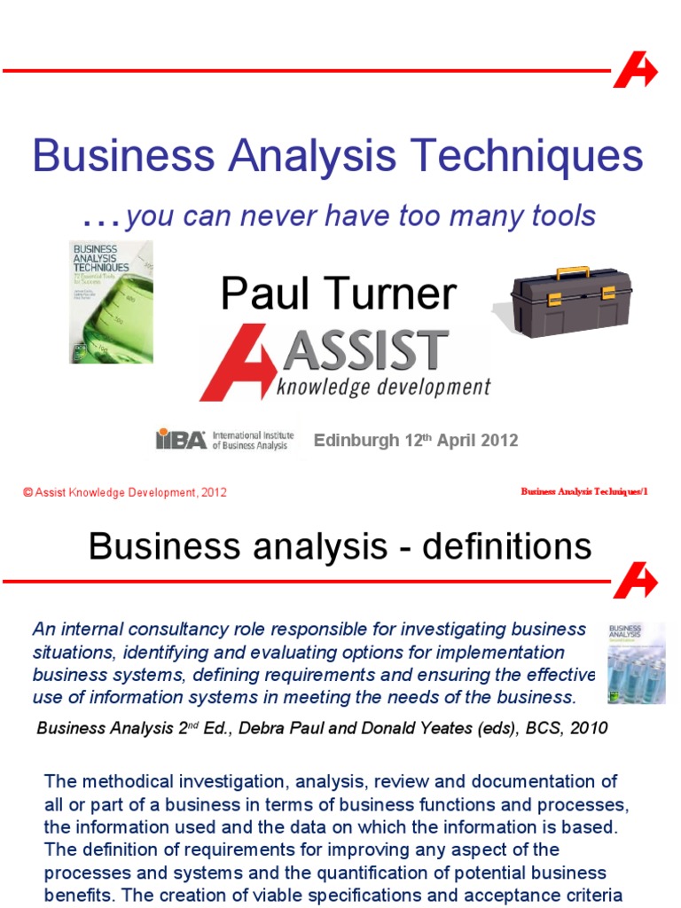 Business Analysis Techniques | PDF | Business Analysis | Conceptual Model