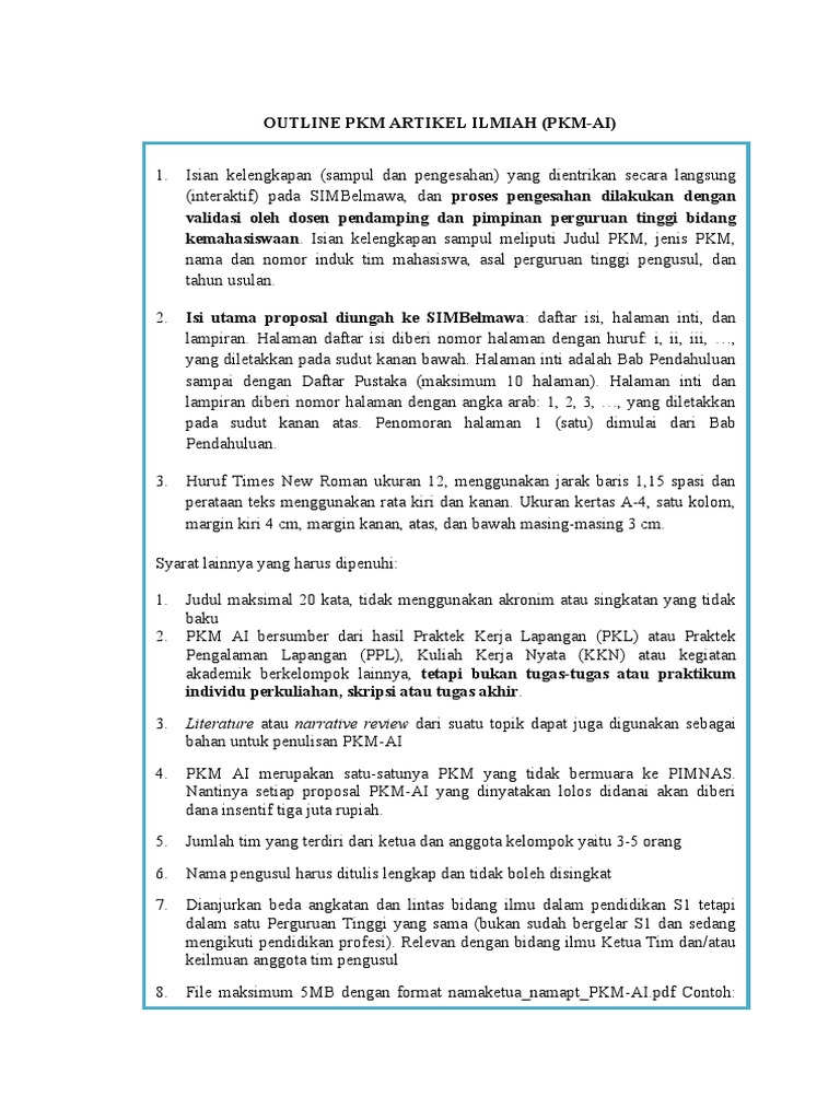 (Revisi) 2021-Outline Lengkap PKM-AI | PDF | Komputer