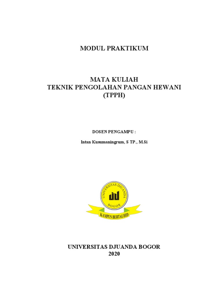MODUL PRAKTIKUM TPPH 2020 | PDF