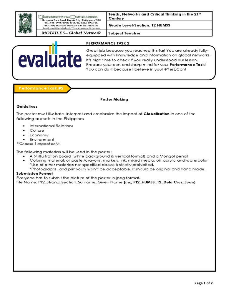 TRENDS Module 5 Global Networks PT2 | PDF | Graphics | Poster