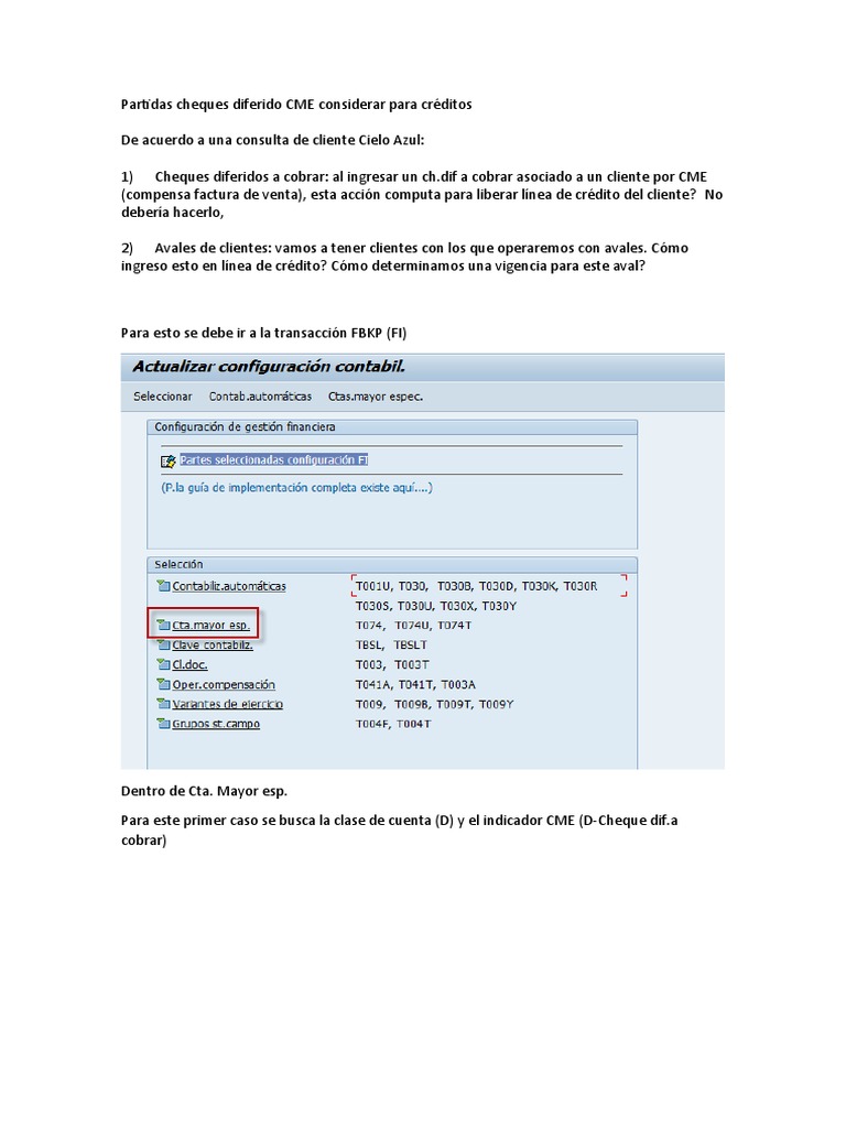 Partidas Cheques Diferido CME Considerar para Créditos | PDF