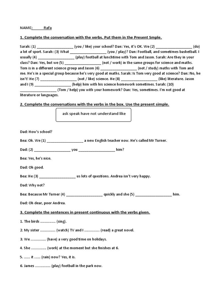 Present Simple and Present Continuous | PDF