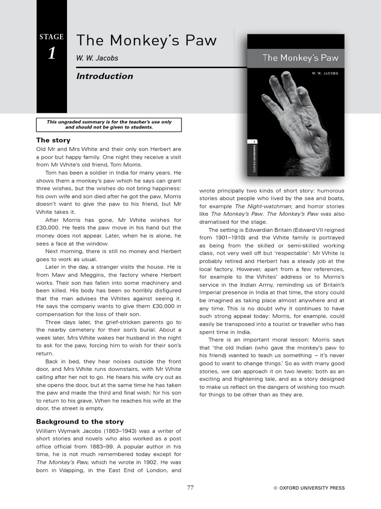 The Monkey's Paw: W. W. Jacobs | PDF