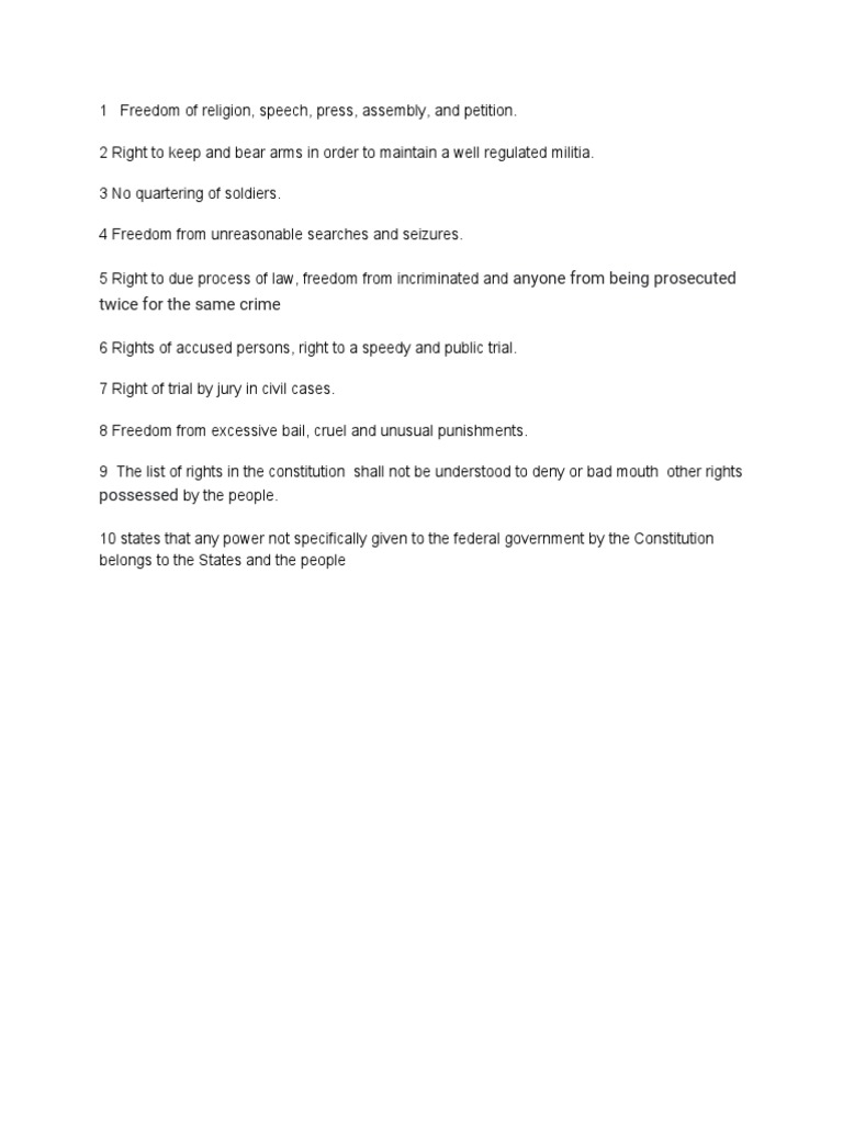 10 Amendments | PDF
