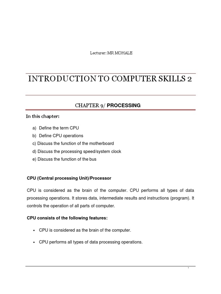 Introductiontocomputerskills2 Chapter 9 Processing Pdf Computer