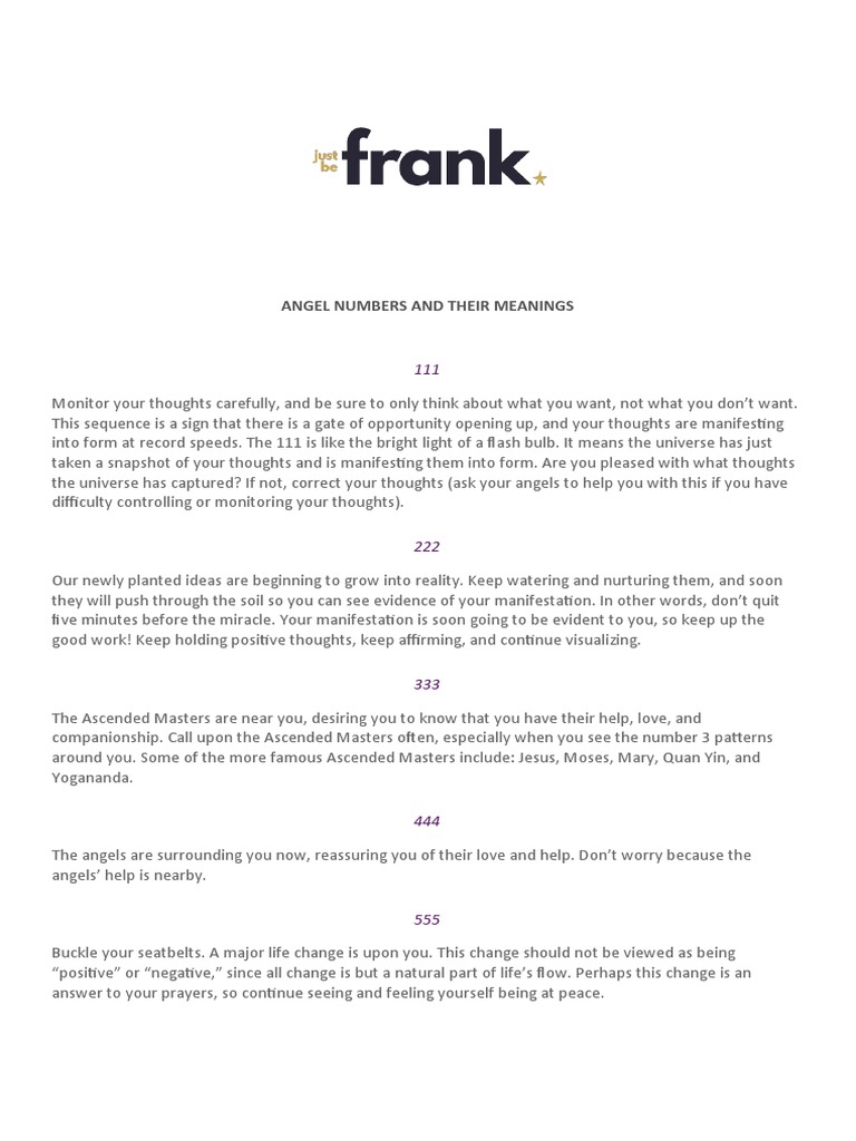 Angel Numbers | PDF | Religious Belief And Doctrine