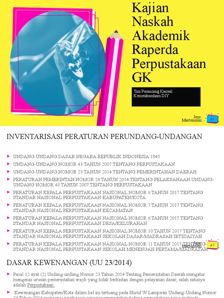Kajian Naskah Akademik Raperda Perpustakaan GK Terbaru | PDF | Sejarah | Agama & Spiritualitas