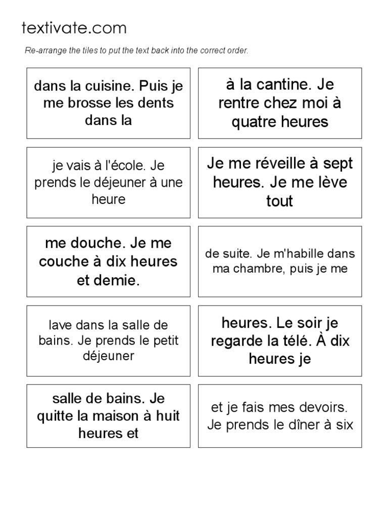 Routine quotidienne d'un élève français | PDF