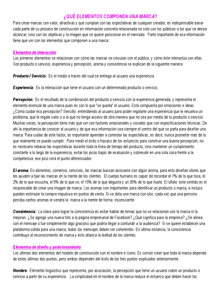 Elementos Clave de una Marca | PDF | Marca | Producto (Negocio)