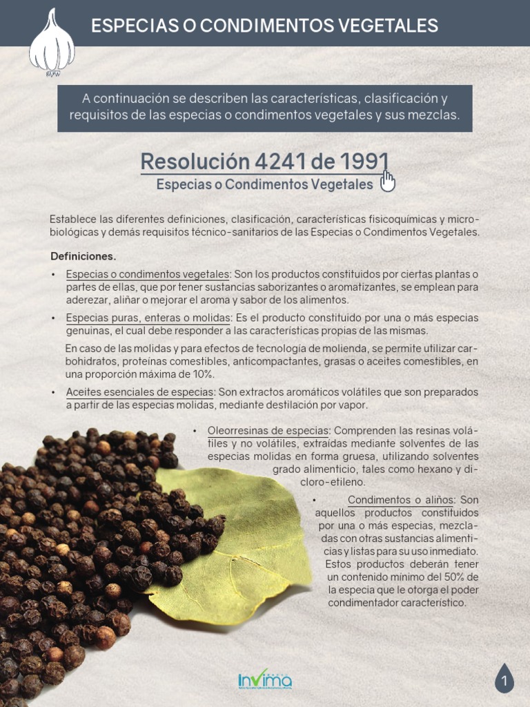 Lectura - Especias o Condimentos Vegetales | PDF | especia | Pimenton