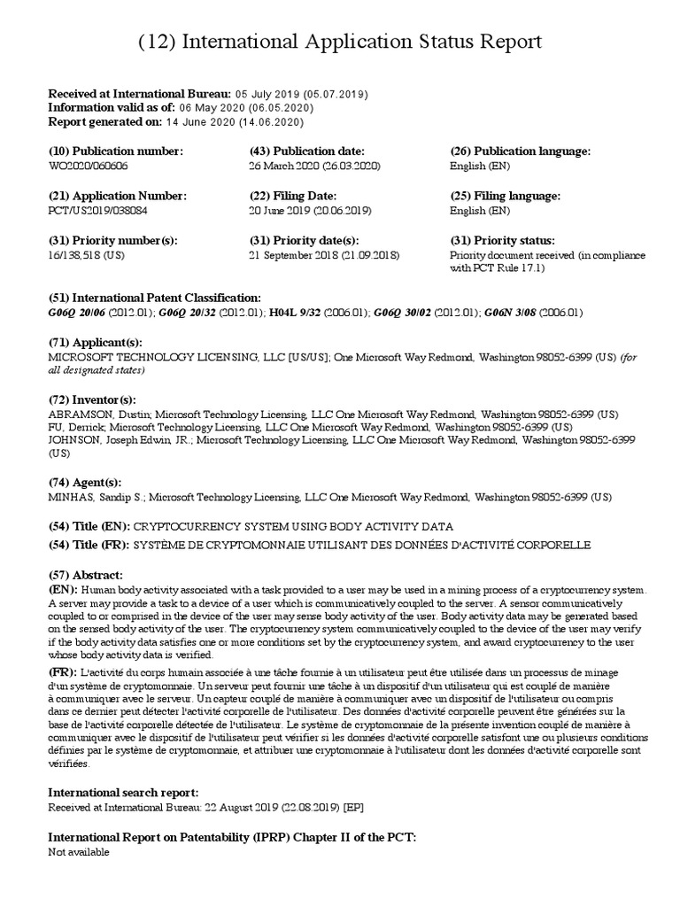 International Application Status Report | PDF | Priority Right ...