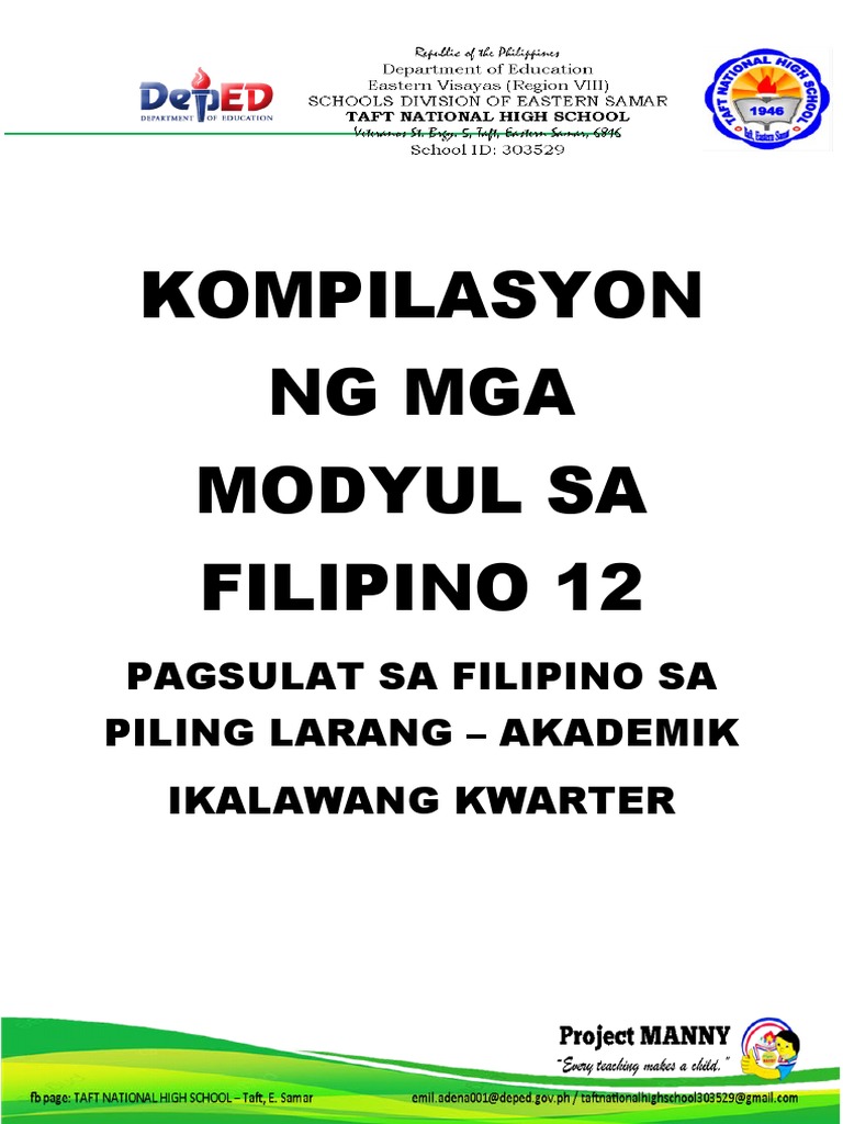Kompilasyon NG Mga Modyul Sa Filipino 12 | PDF