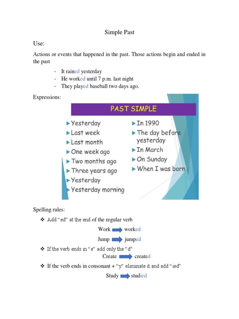 Simple Past Use:: Ed Ed Ed | PDF | Consonant | Verb