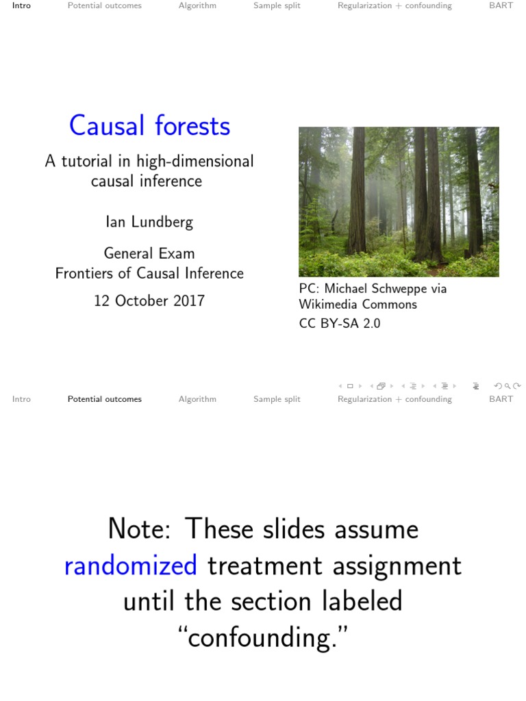 Causal Forest Presentation High Dim Causal Inference Pdf Mean Squared Error Confounding
