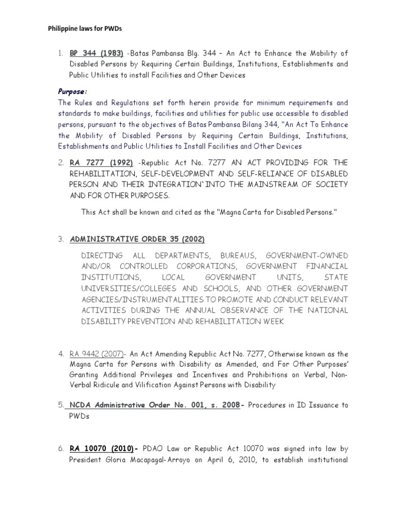 Philippine PWD Laws and Regulations 2023 | PDF | Tax Exemption | Disability