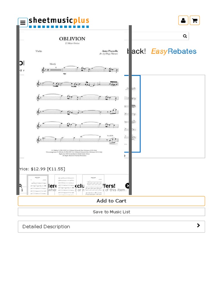 Oblivion For Violin and Piano: Click Here For Exclusive Offers! | PDF ...