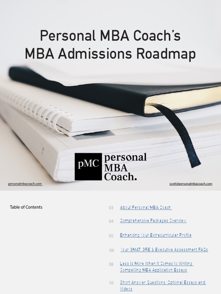 Personal MBA Coach's MBA Admissions Roadmap | PDF | Graduate Record ...