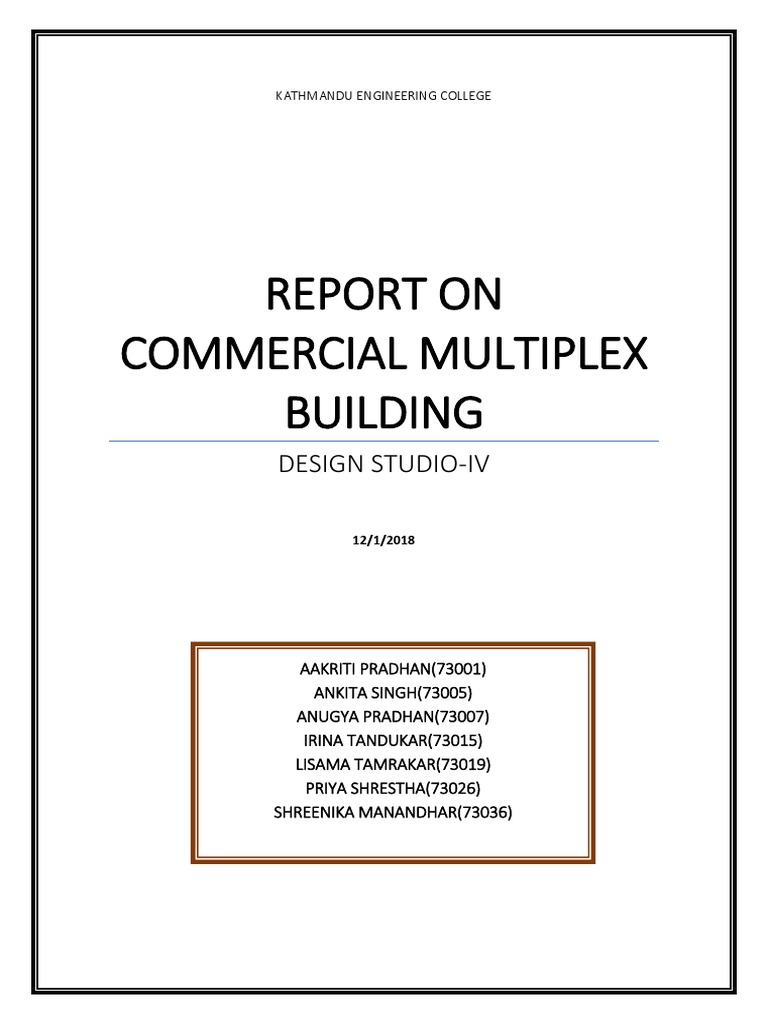 Report On Commercial Multiplex Building: Design Studio-Iv | PDF ...