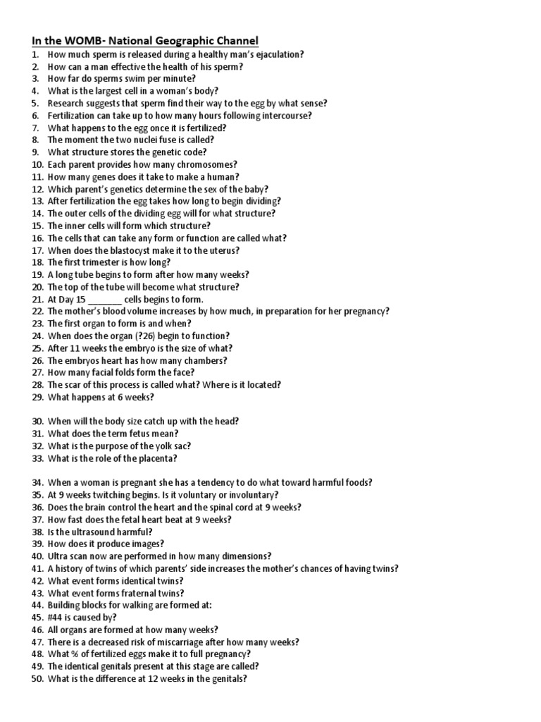 In The WOMB-National Geographic Channel | PDF | Fetus | Twin