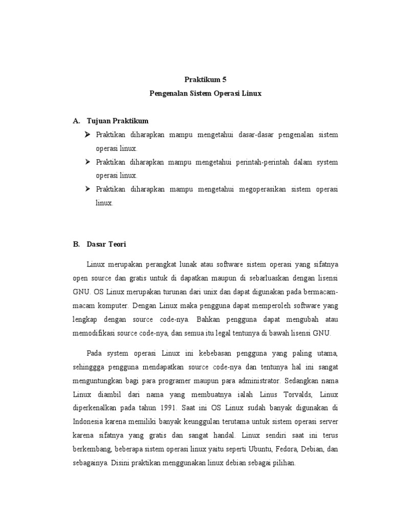 Pengenalan Linux untuk Praktikan | PDF