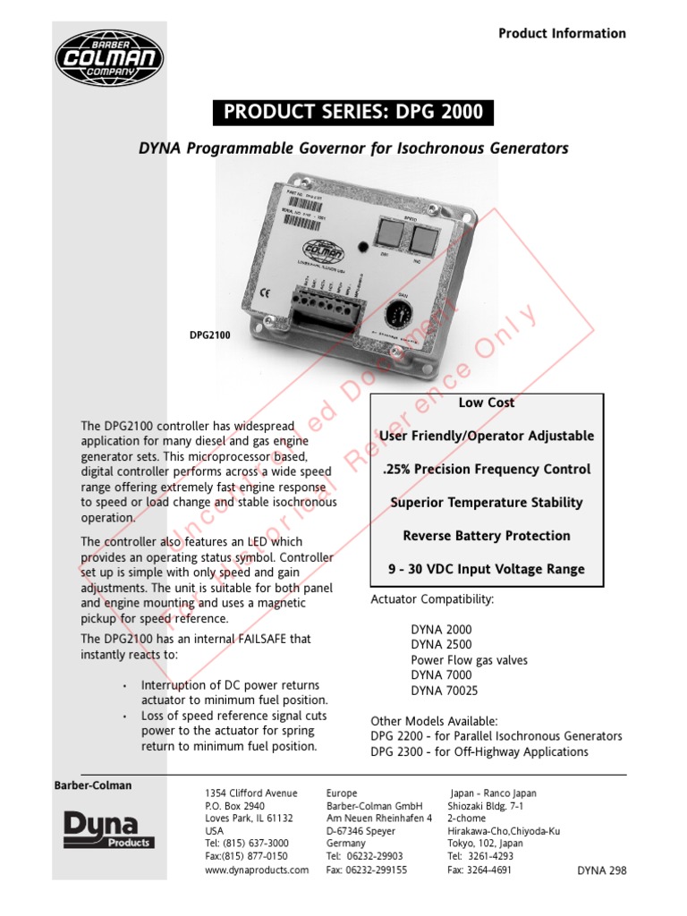 Reference Only: Product Series: DPG 2000 | PDF | Amplifier | Electric ...
