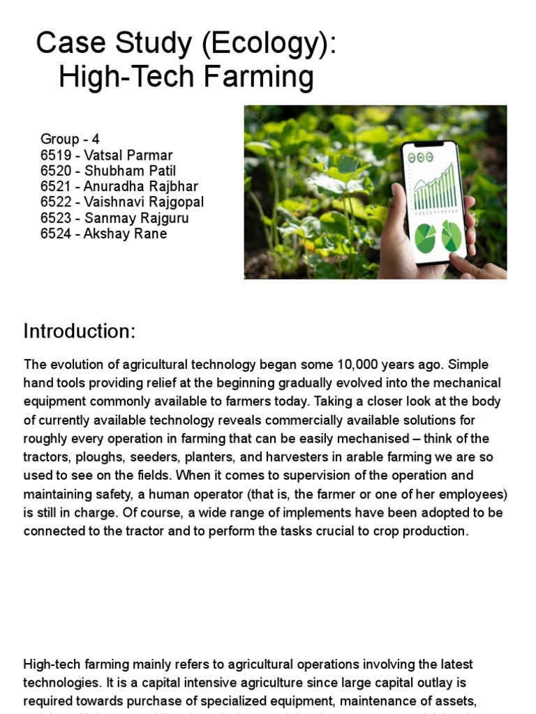 Case Study - High-Tech Farming | PDF | Agriculture | Arable Farming
