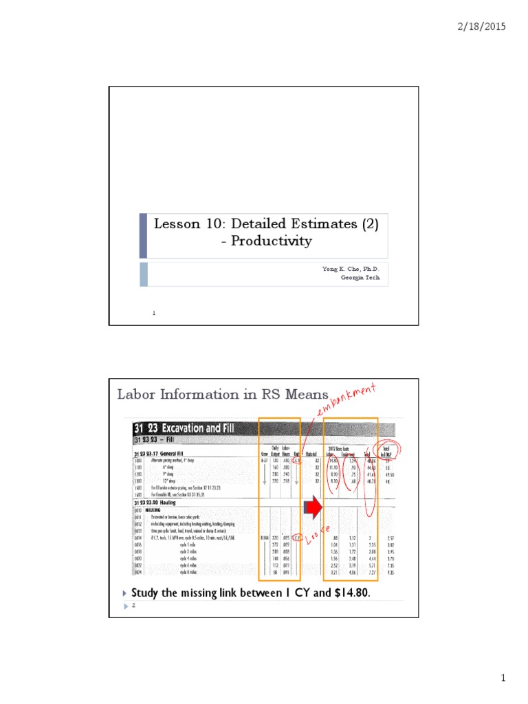 Labor Productivity and Cost Estimation | PDF | Production And ...